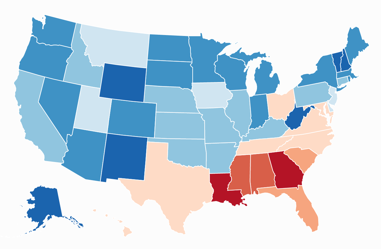 State Choropleth Map Charts Mode